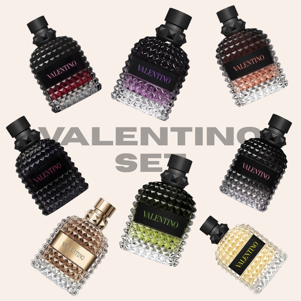 Valentino set vzorků parfémů (8 ks) – Born In Roma & Uomo kolekce – MrRizz